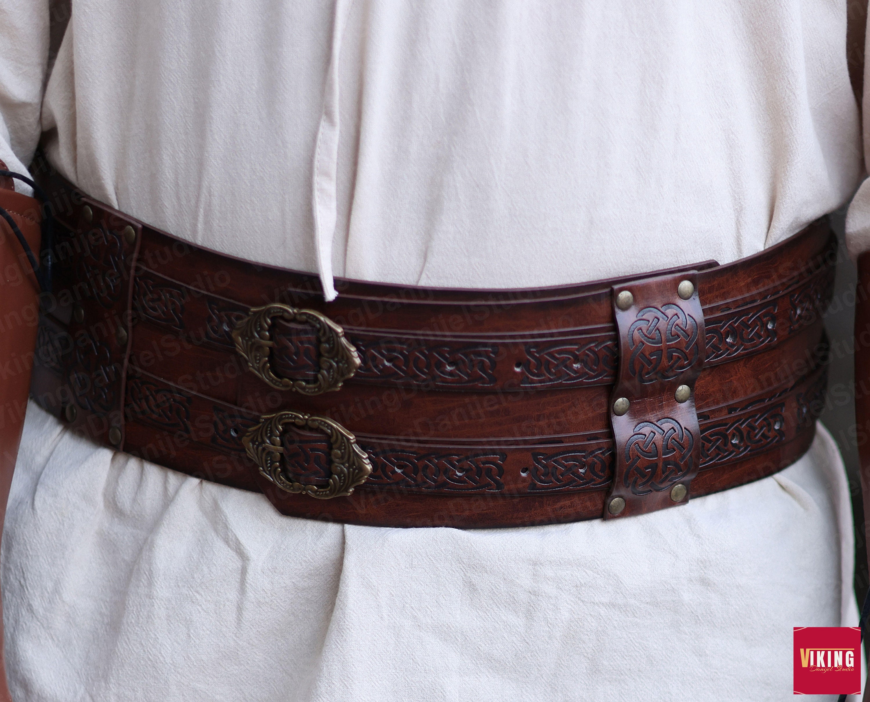 Renaissance Fair Steampunk Larp Belt, Viking Leather Waist Wide Belt ...
