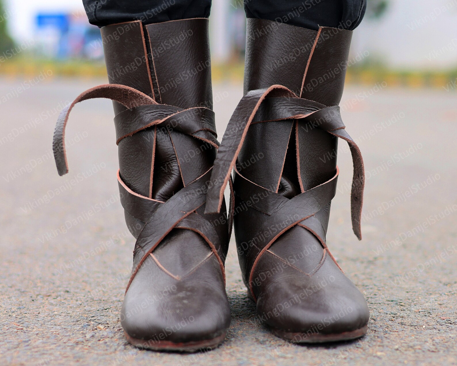 Renaissance Pirate Larp Boots, Viking Medieval PU Leather Boots, Ren ...