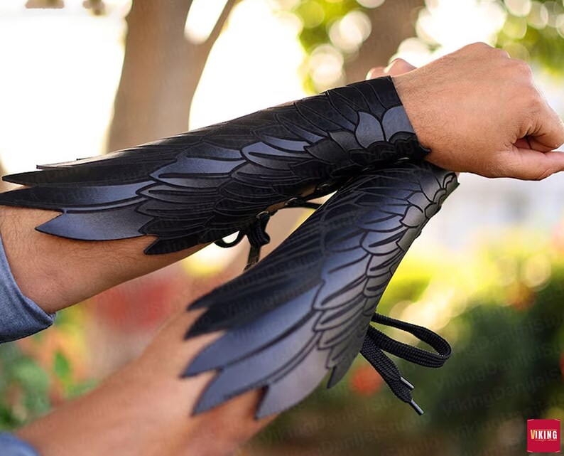 Raven Wings Samurai Leather Armor, Viking Medieval Knight Armor, Ren ...