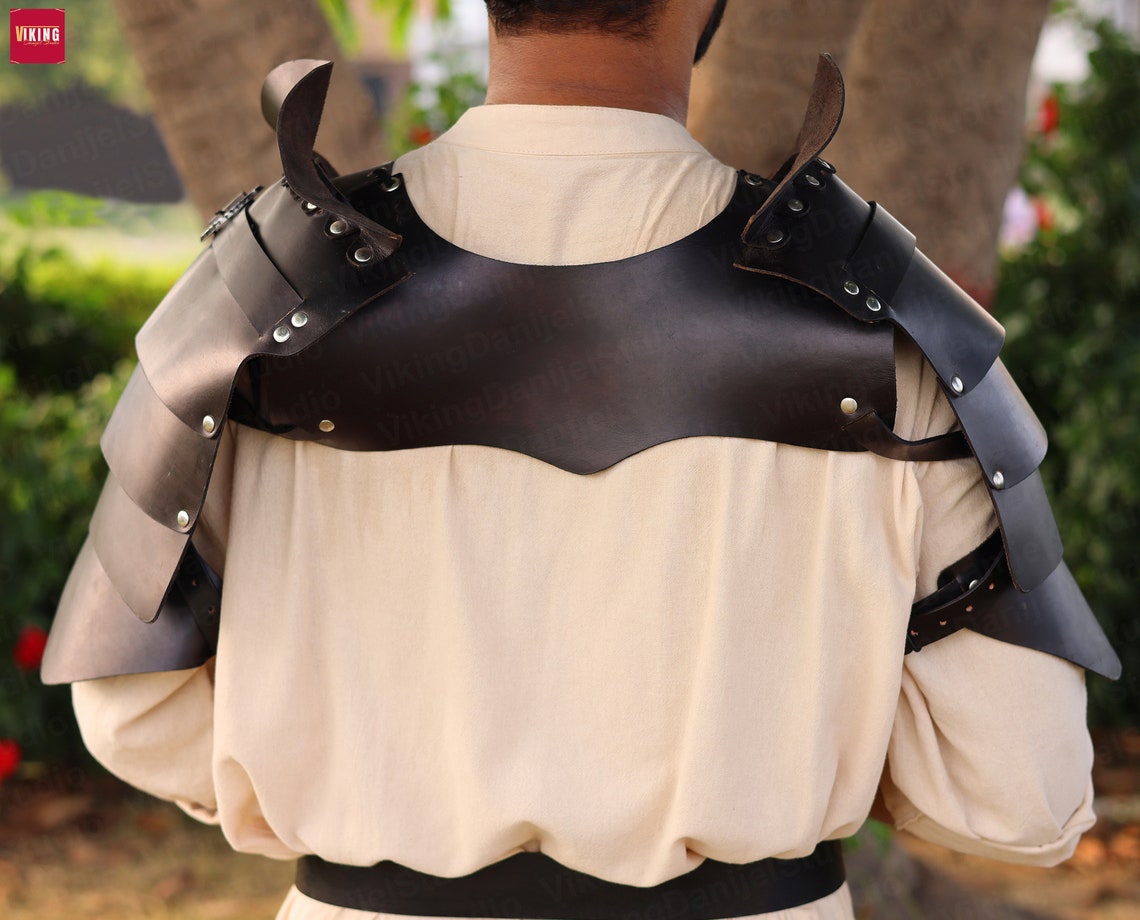 Medieval Samurai Shoulder Armor, Viking Knight Leather Armor ...