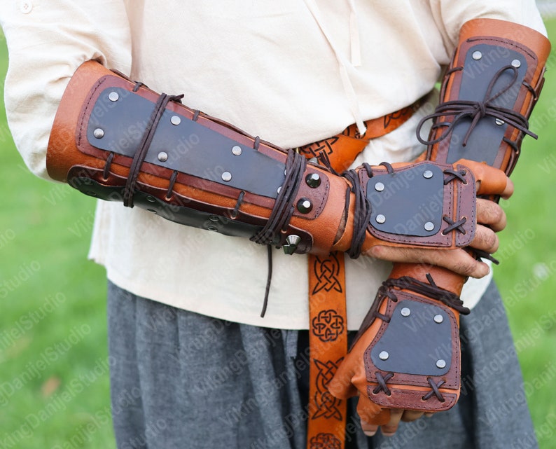 Medieval Cosplay Knight Armor, Viking Samurai Larp Armor, Fingerless ...