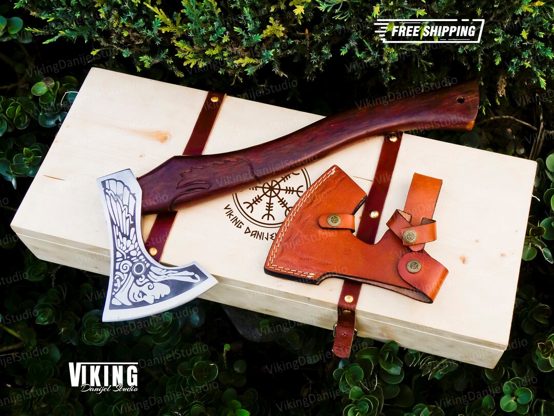Functional Hand Forged Viking Axe, Custom Larp Carbon Steel Axe, Gift ...