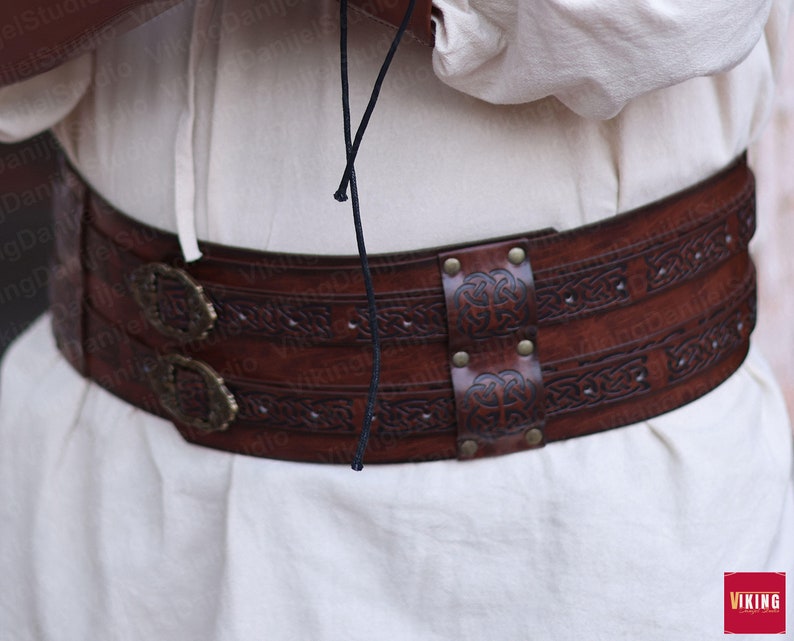 Renaissance Fair Steampunk Larp Belt, Viking Leather Waist Wide Belt ...