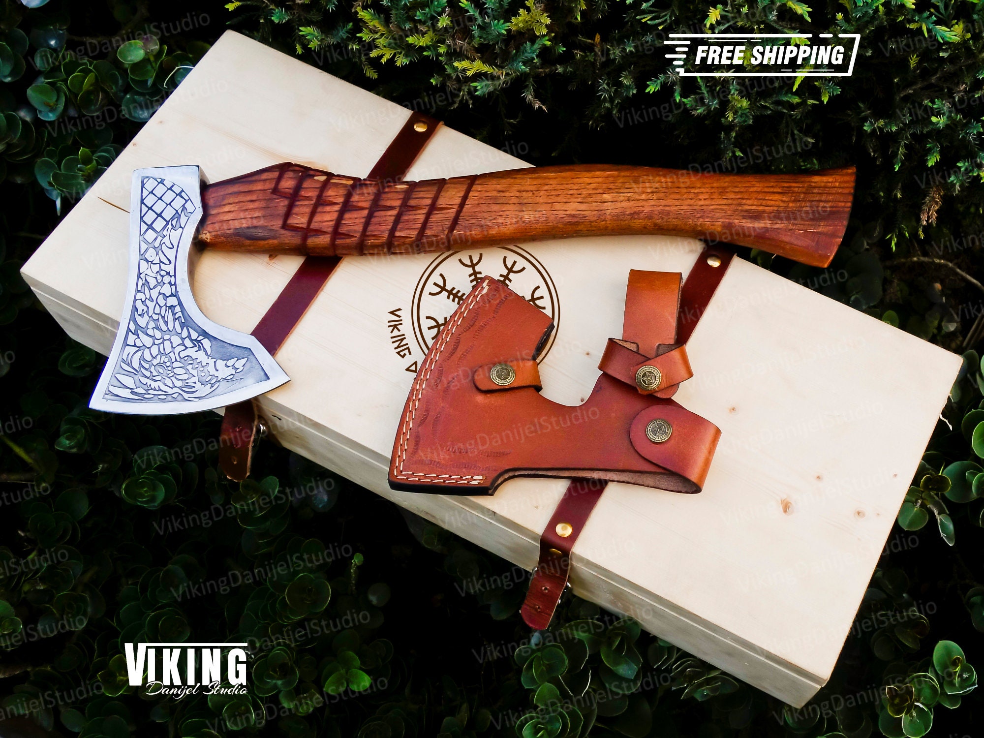 Functional Hand Forged Viking Axe, Custom Larp Carbon Steel Axe, Gift ...