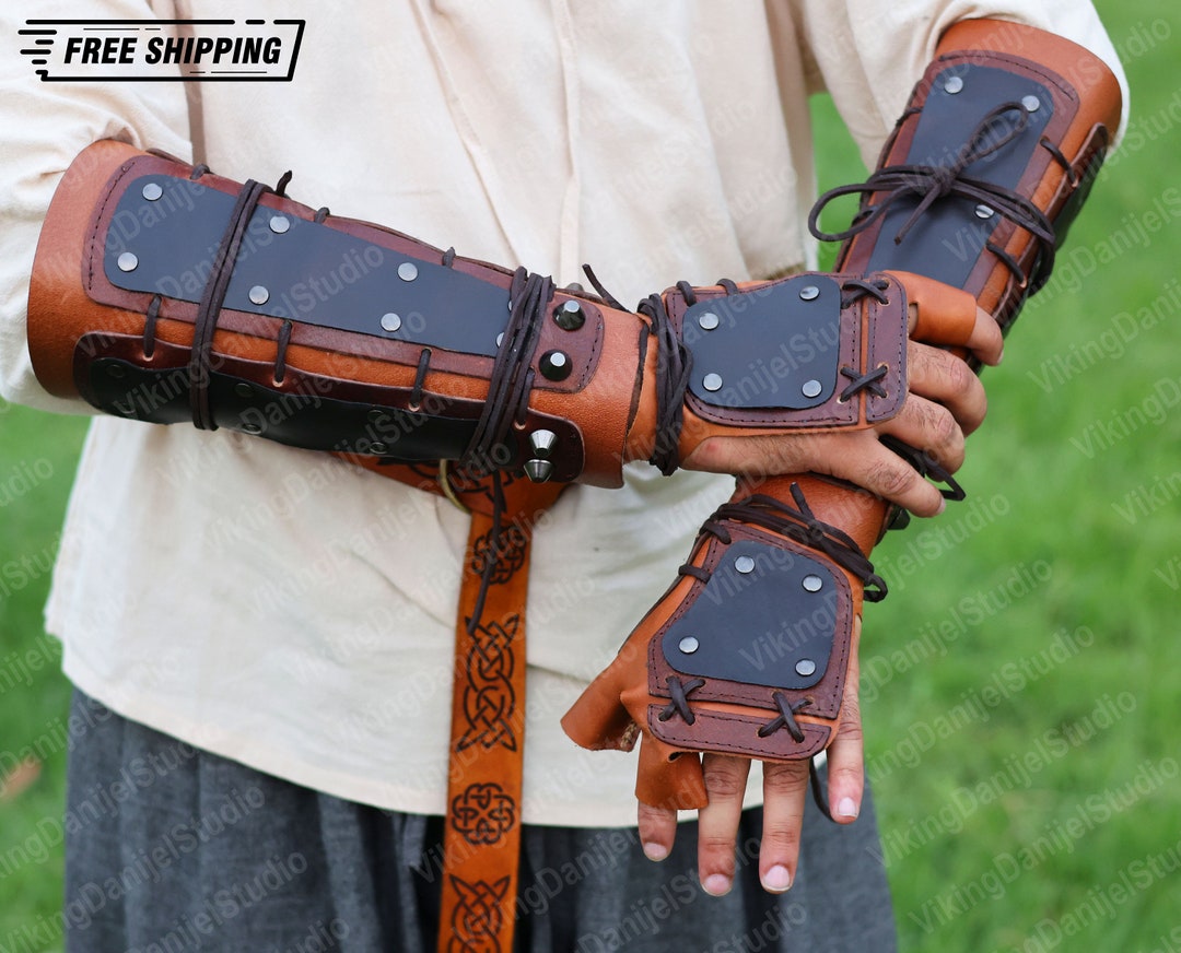 Viking Knight Larp Arm Warmers, Medieval Samurai Cosplay Armor ...