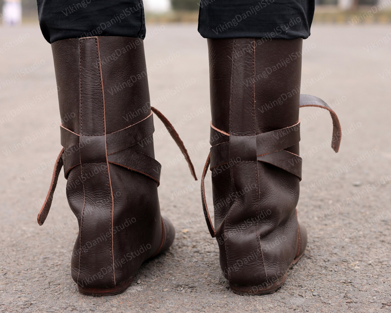 Renaissance Pirate Larp Boots, Viking Medieval PU Leather Boots, Ren ...