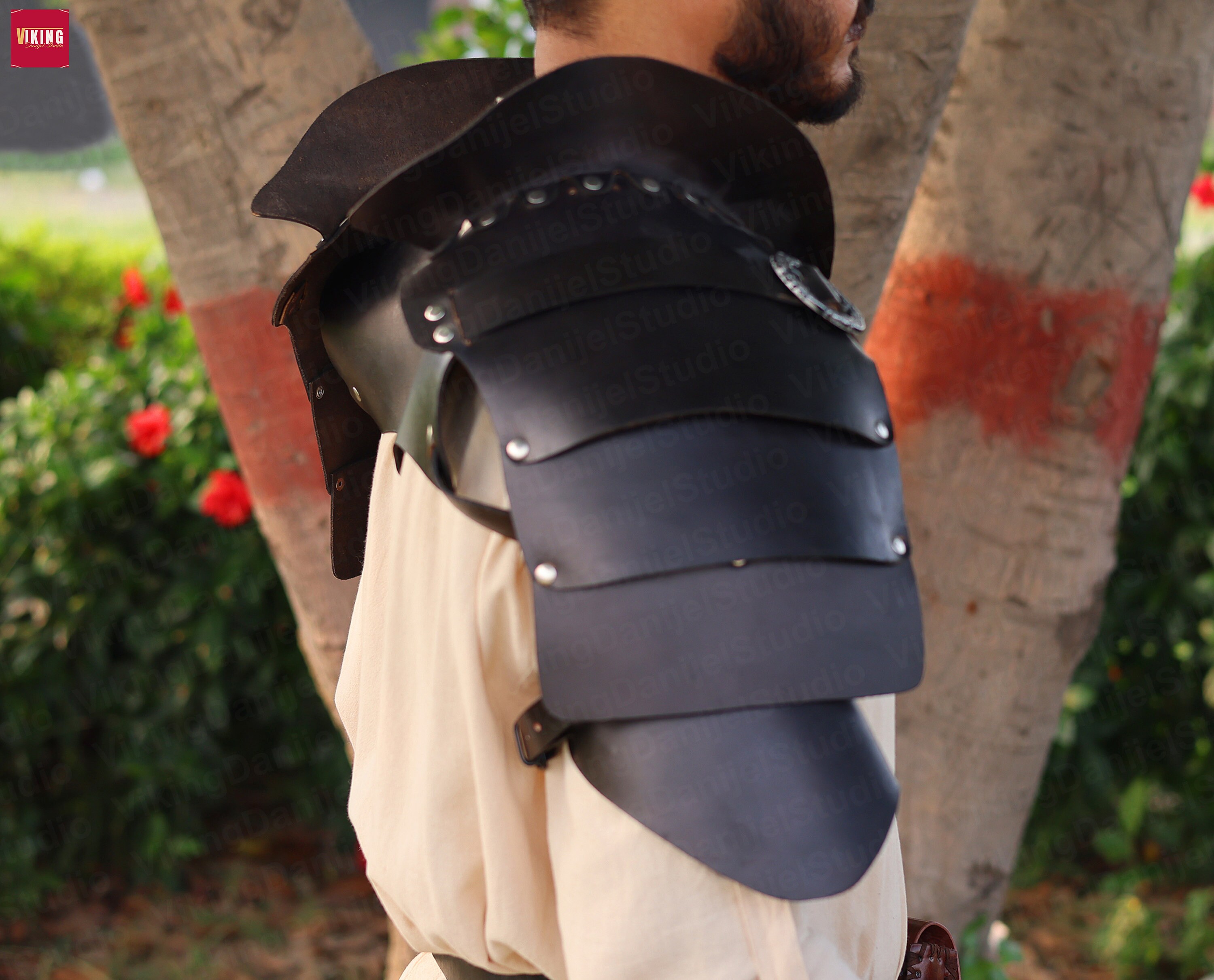 Medieval Samurai Shoulder Armor, Viking Knight Leather Armor ...