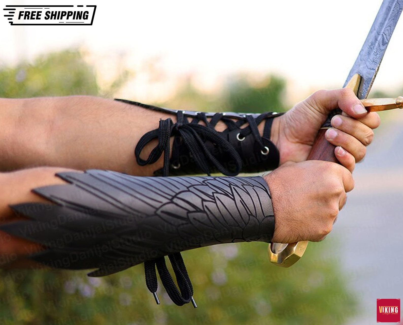 Raven Wings Samurai Leather Armor, Viking Medieval Knight Armor, Ren ...