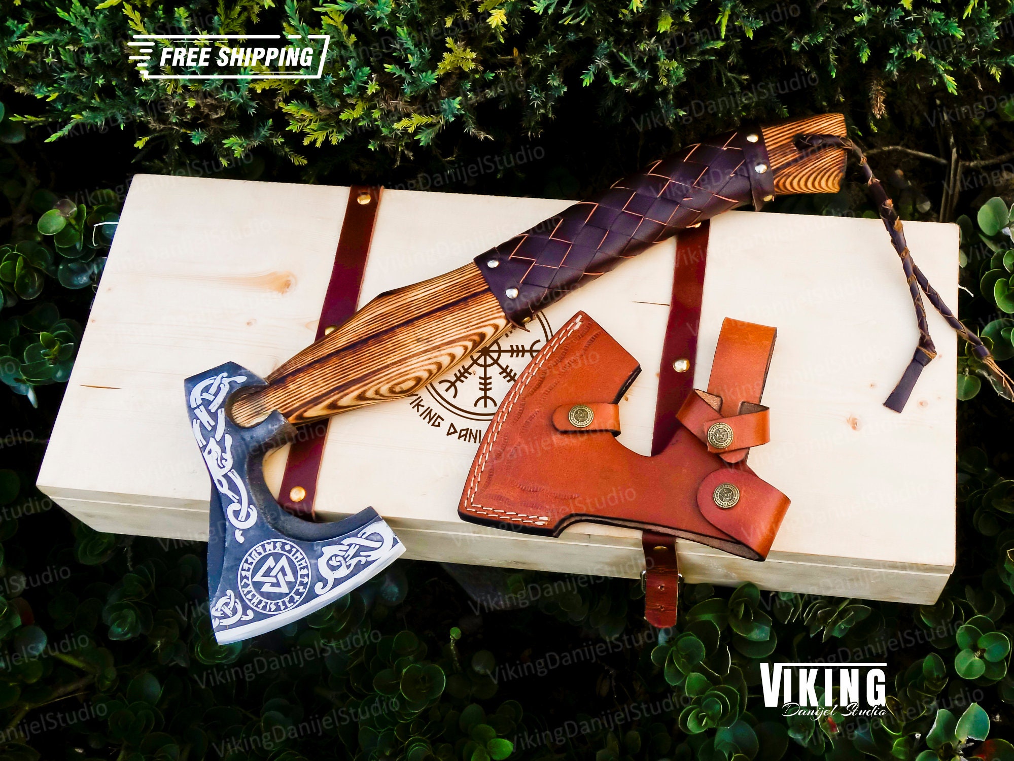 Functional Hand Forged Viking Axe, Custom Larp Carbon Steel Axe, Gift ...