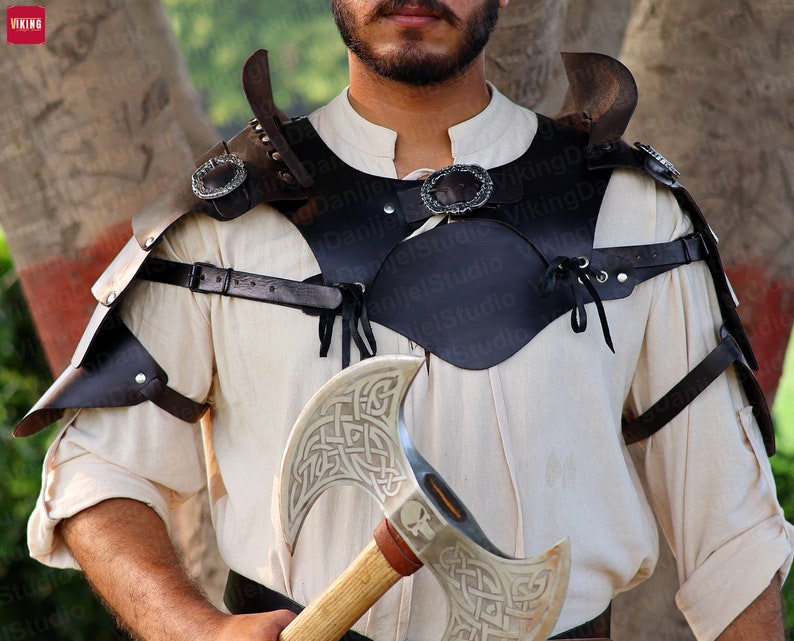 Medieval Samurai Shoulder Armor, Viking Knight Leather Armor ...