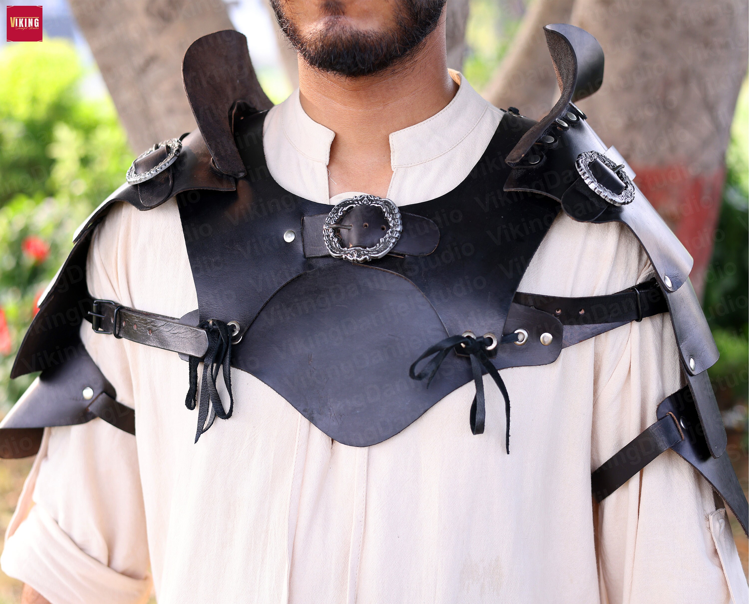 Medieval Samurai Shoulder Armor, Viking Knight Leather Armor ...