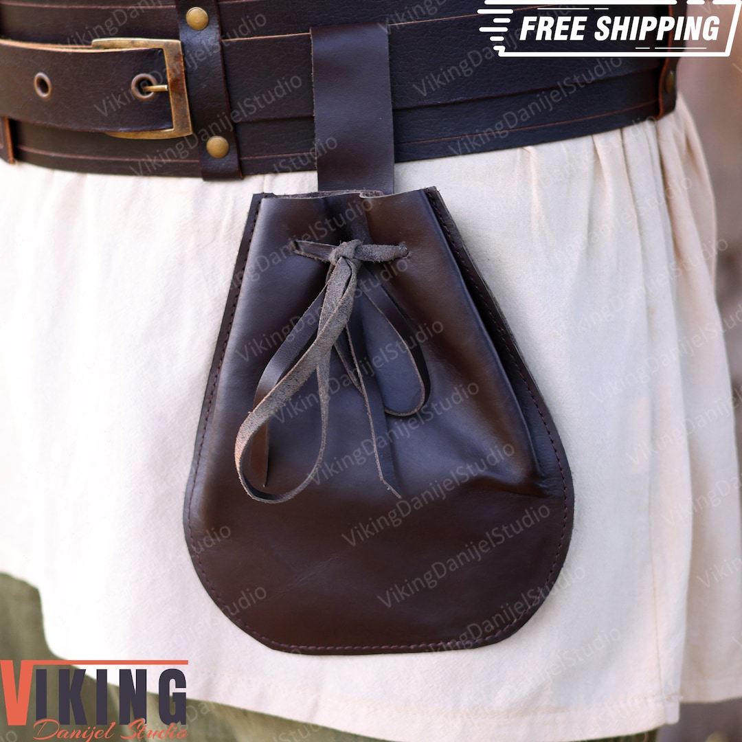 Medieval Renaissance Larp Belt Bag, Steampunk Pirate Wide Waist Belt ...