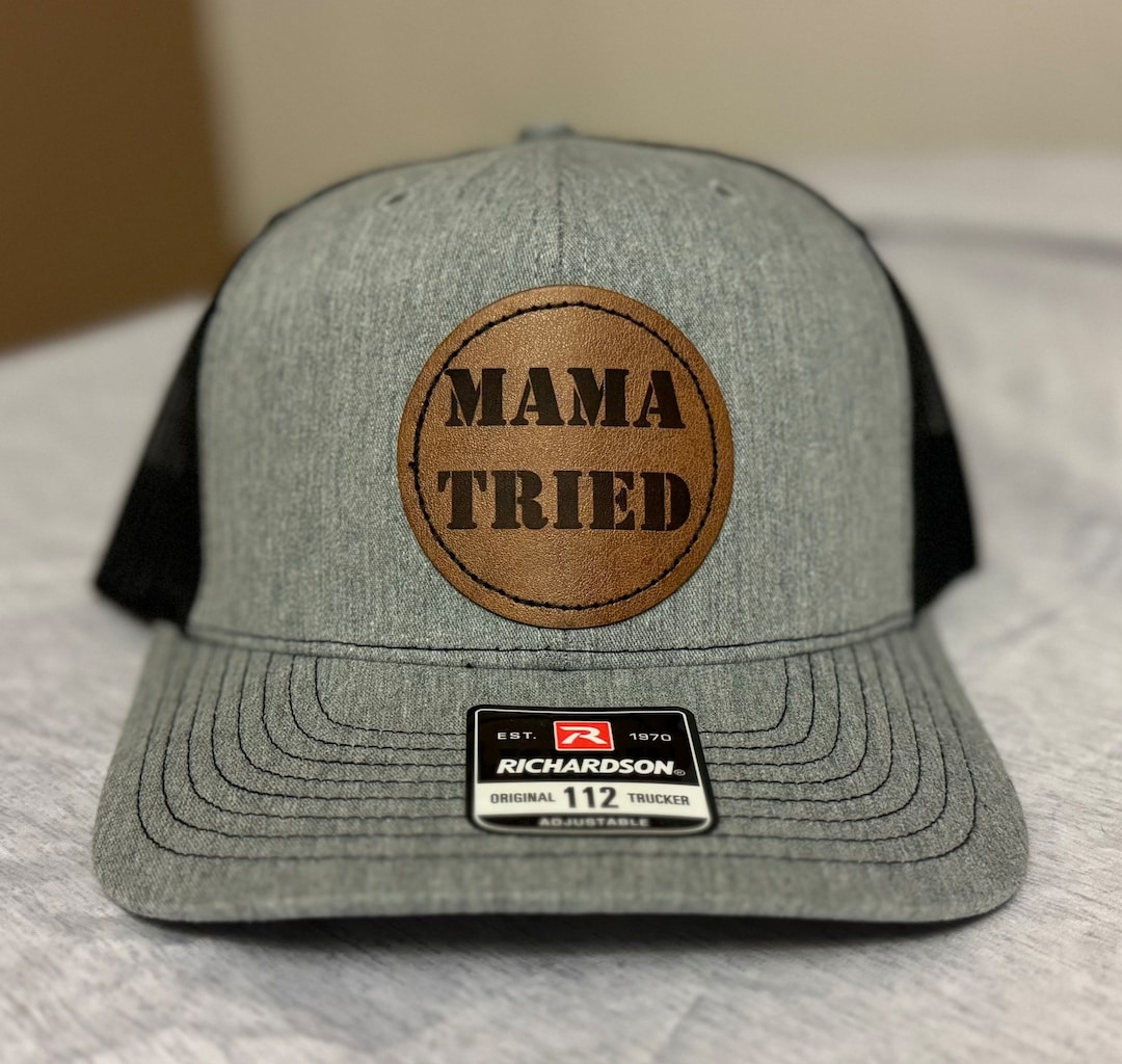 Mama Tried Leather Patch Hat - Etsy