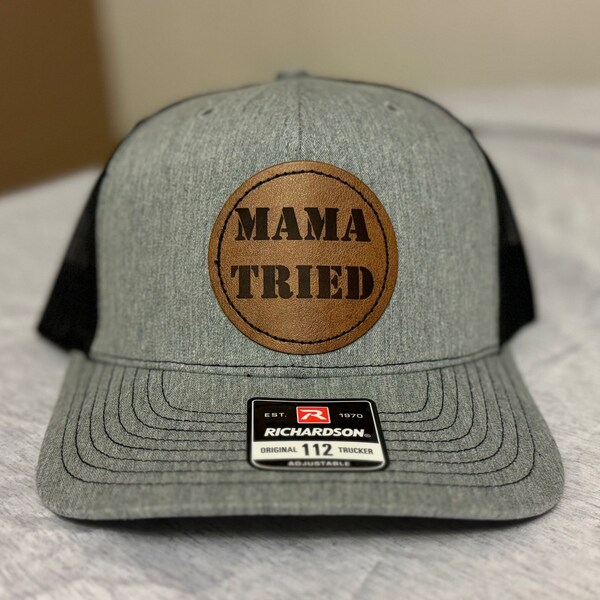 Mama Tried Leather Patch Hat - Etsy