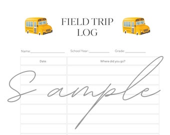 Homeschool Field Trip Log - Etsy