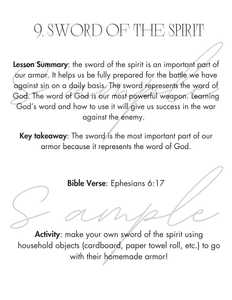 Kids Armor of God Study - Etsy