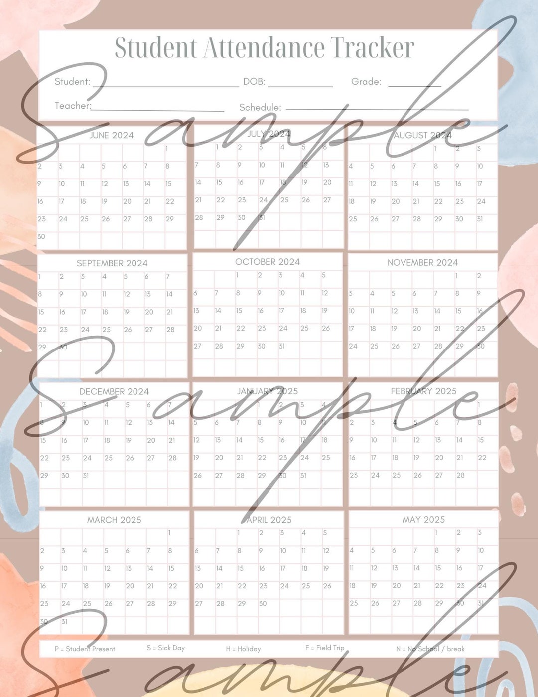Student Attendance Tracker - Etsy