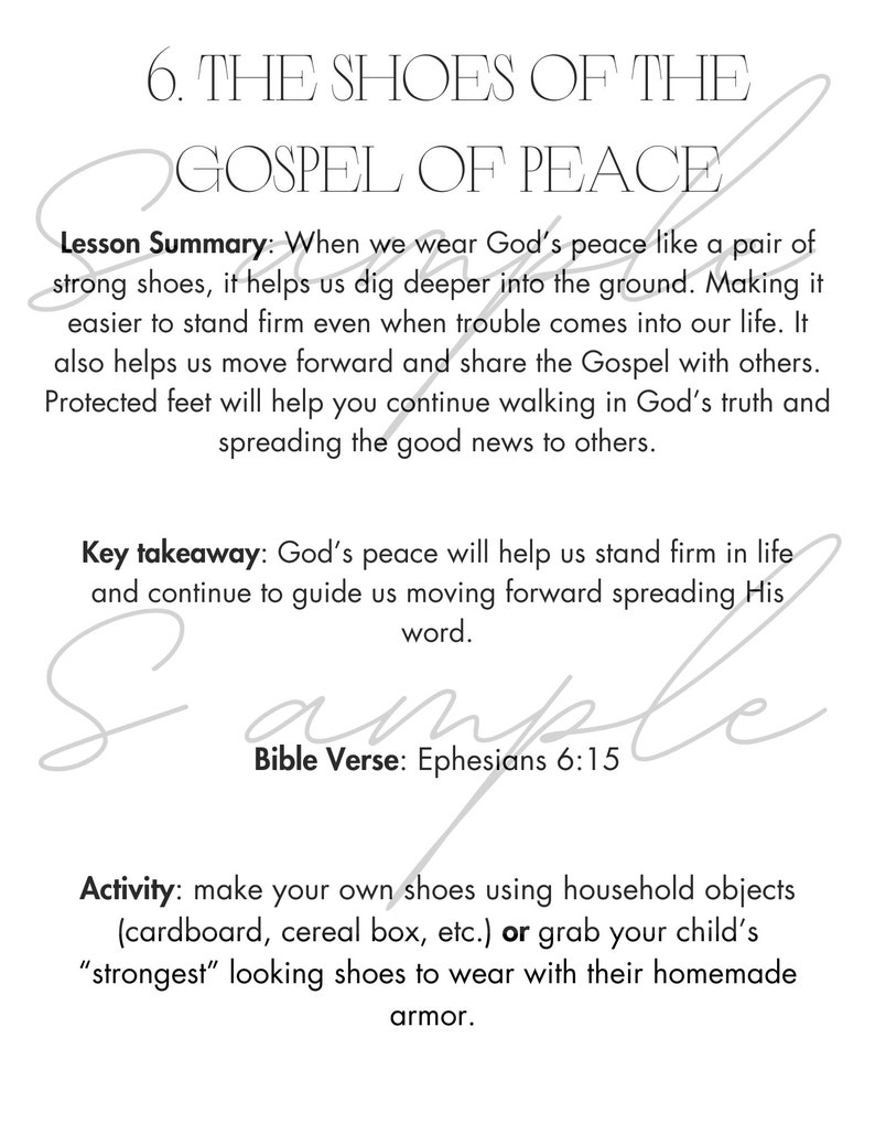 Kids Armor of God Study - Etsy