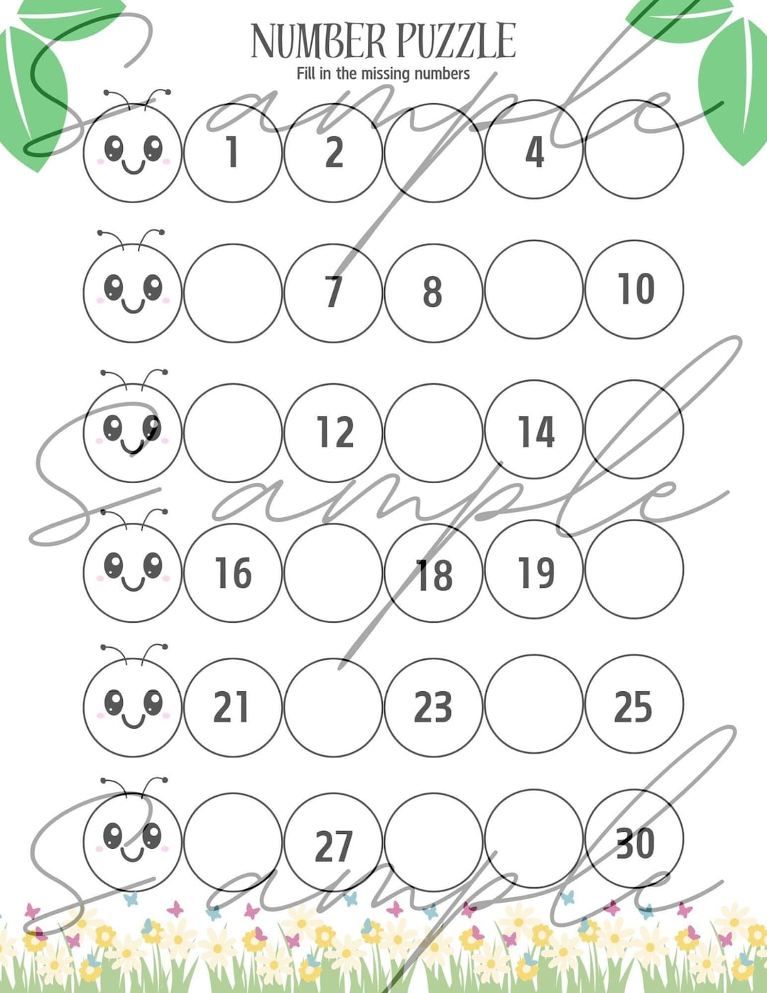Number Puzzle - Etsy
