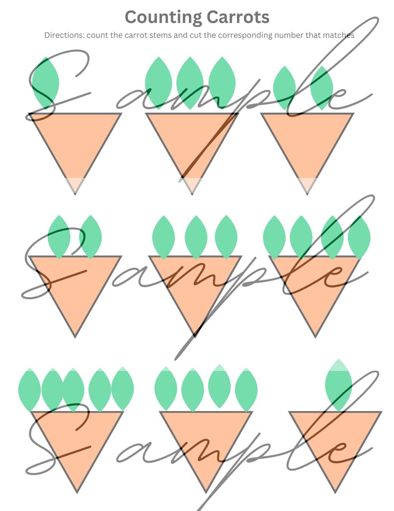 Counting Carrots Worksheet - Etsy