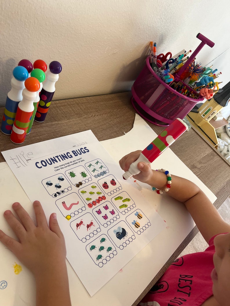Counting Bugs Worksheet - Etsy