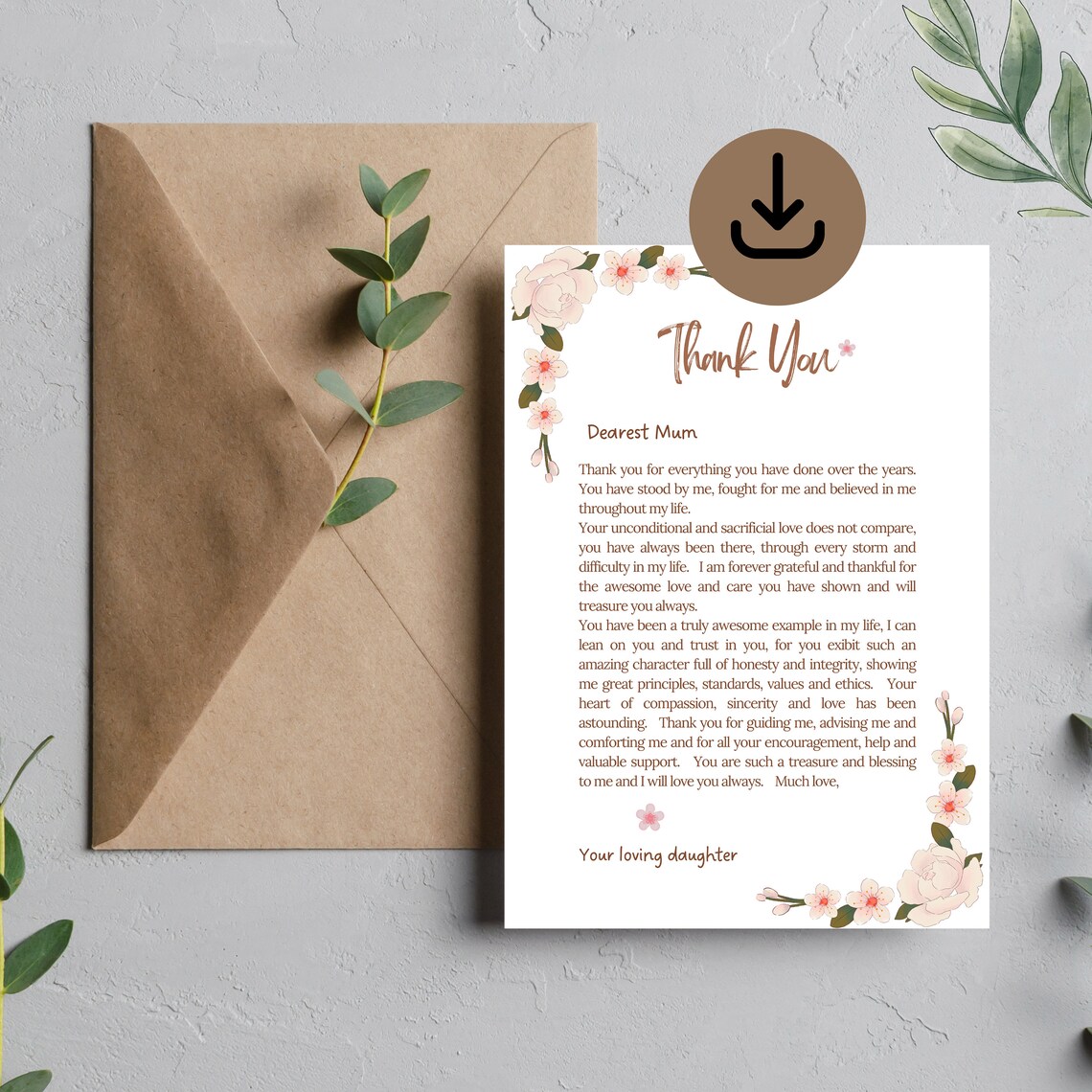 Heartfelt Thank You Card for Mum - Etsy