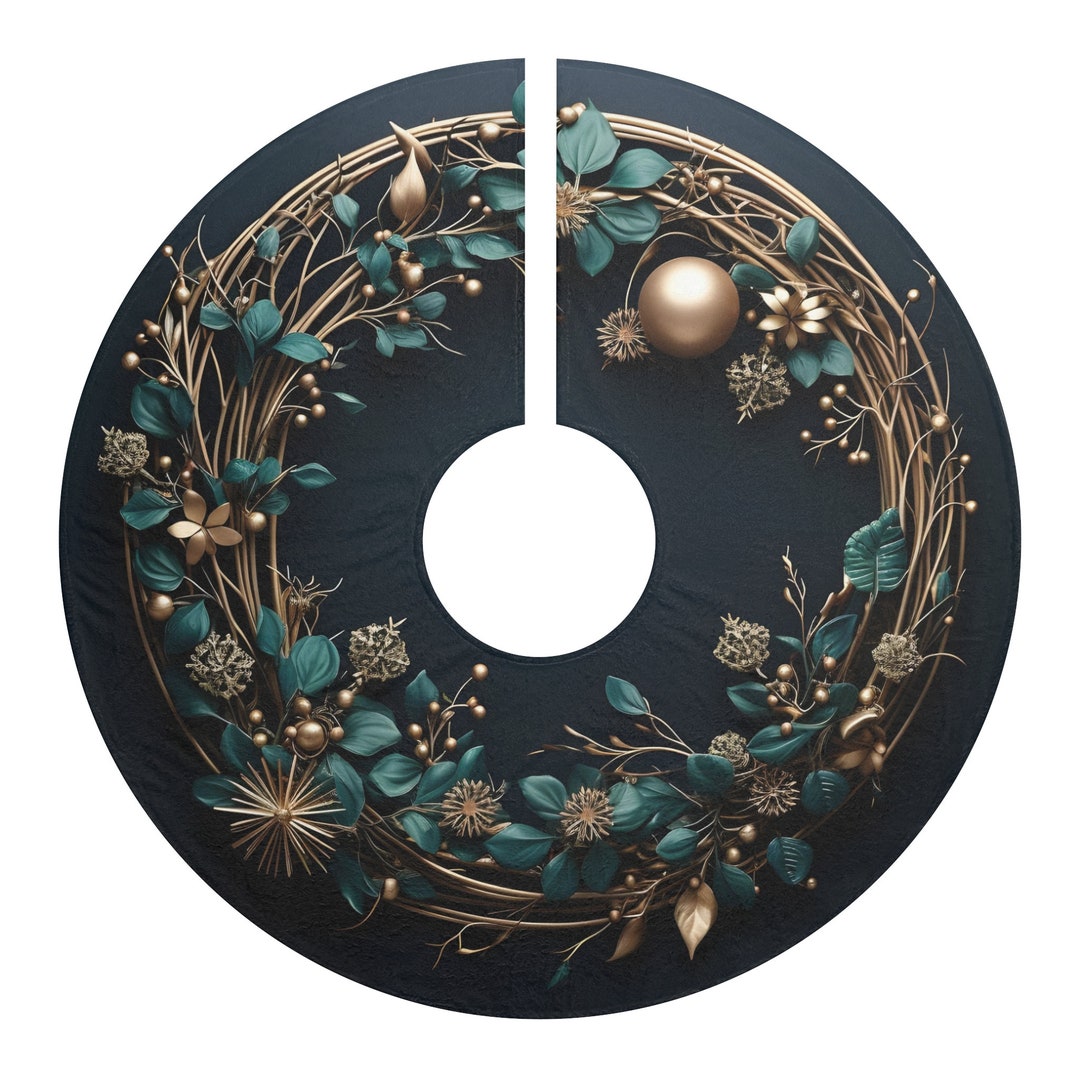 Christmas Wreath Tree Skirt, Modern Tree Skirt, Christmas Décor ...