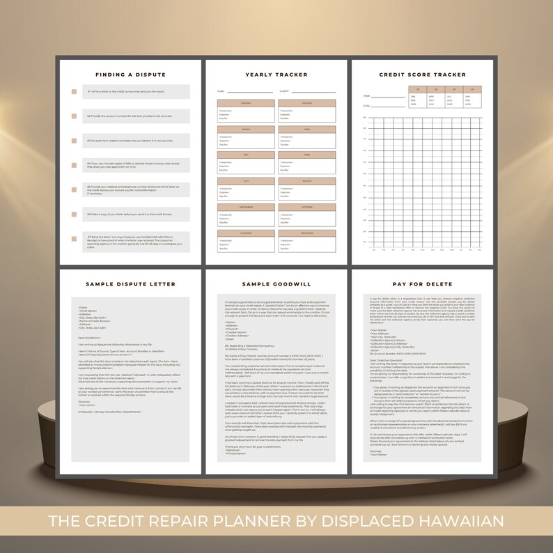 Credit Repair Planner W/ Dispute Letter and Credit Enquiry Letter - Etsy