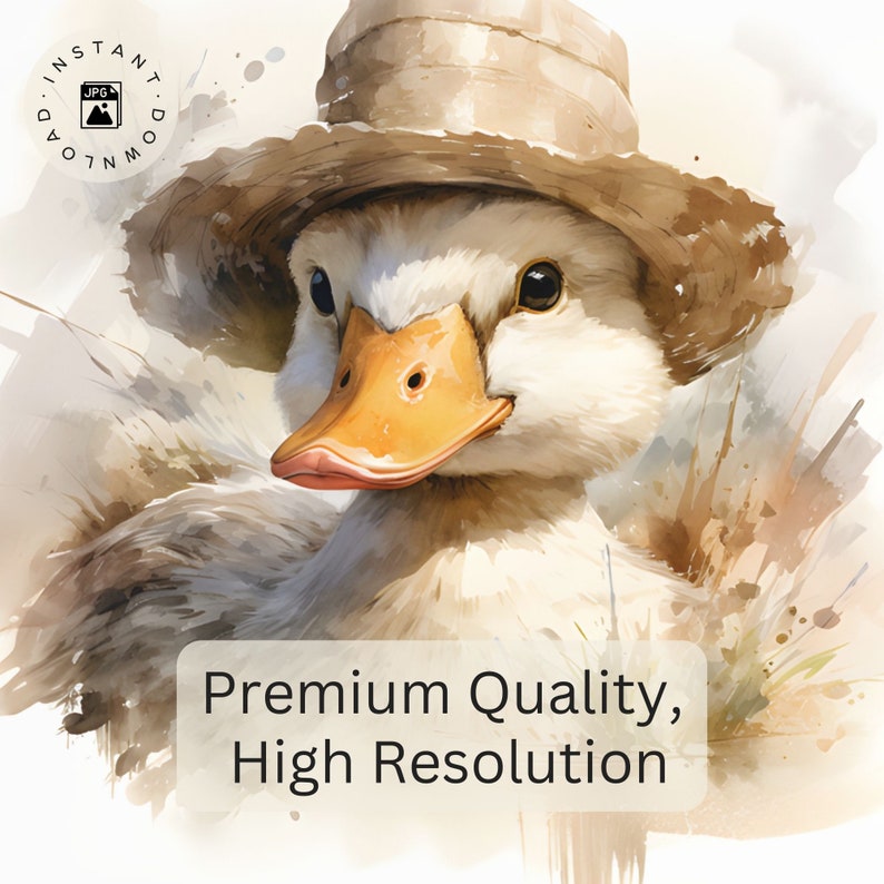 Cowboy Duck Frame TV Art Western Home Decor, Cute Duckling Artwork ...