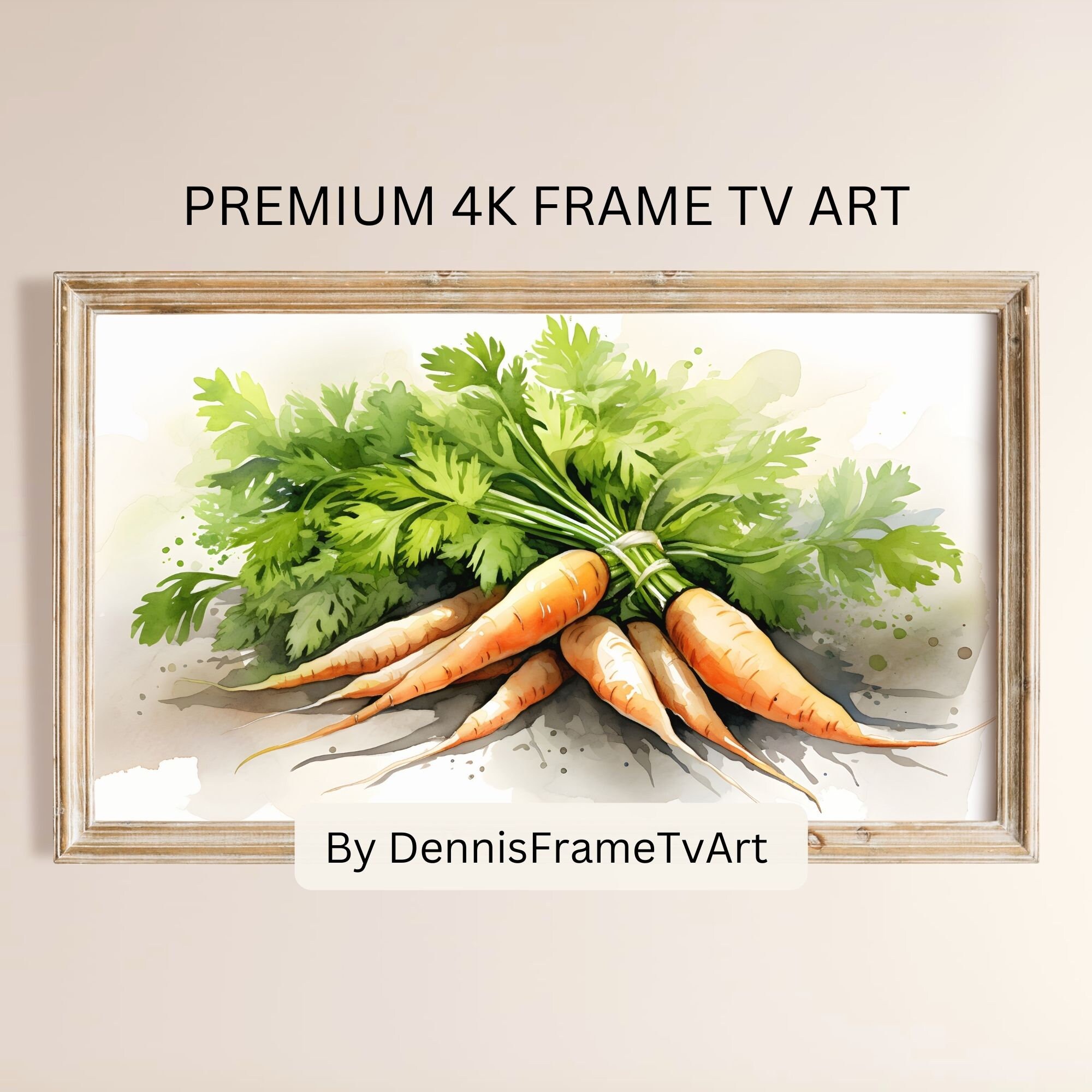 Carrots Watercolor Painting for the Frame TV, Easter Farmhouse Decor ...