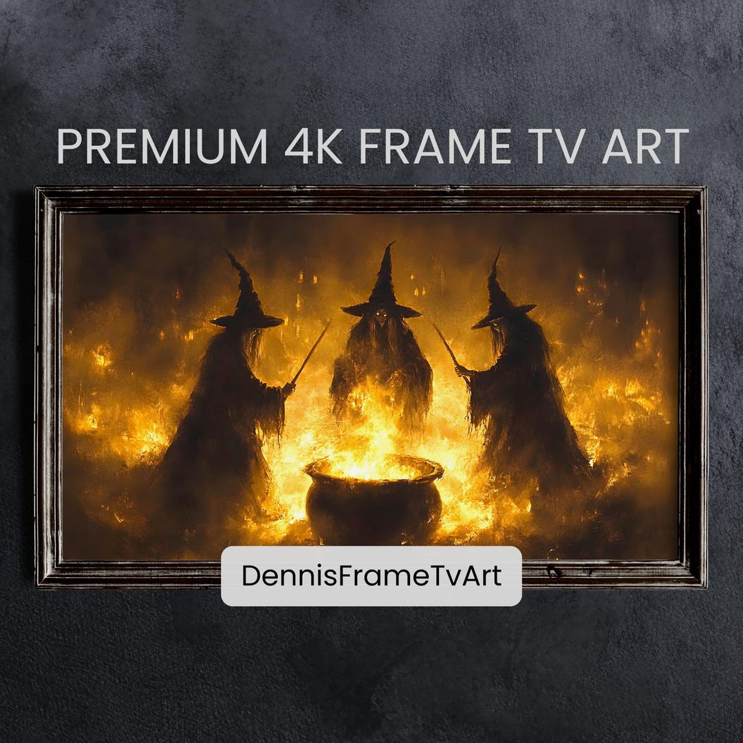 Spooky Halloween Witches Landscape Picture for Framed TV, Witches ...