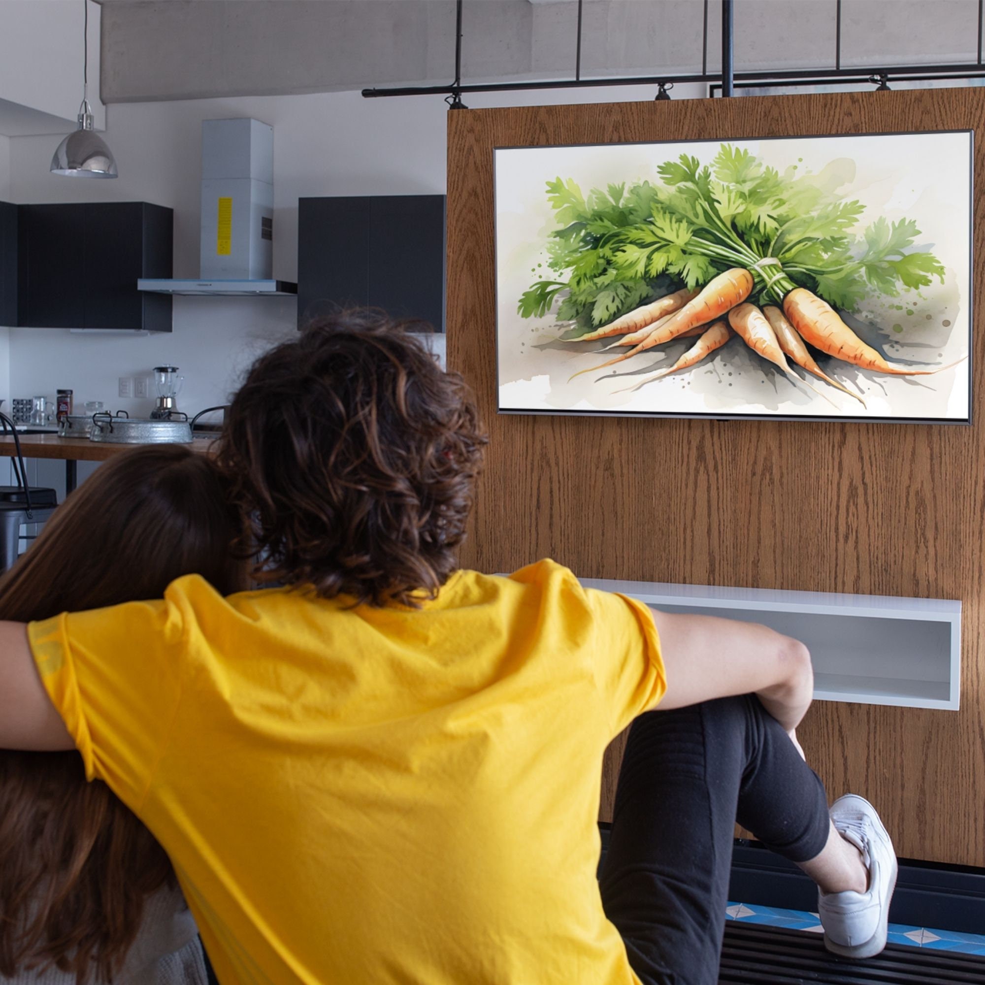 Carrots Watercolor Painting for the Frame TV, Easter Farmhouse Decor ...