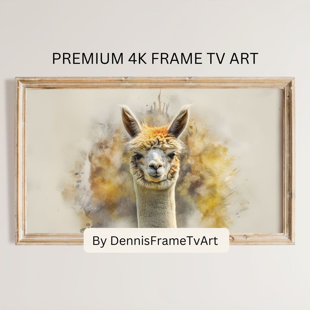 Cute Llama Frame TV Artwork, Abstract Llama Portrait Digital Download ...