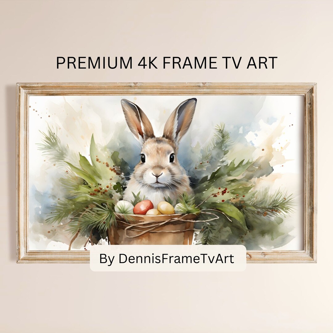 Cute Bunny in a Basket With Easter Eggs Samsung Frame TV Art Digital ...