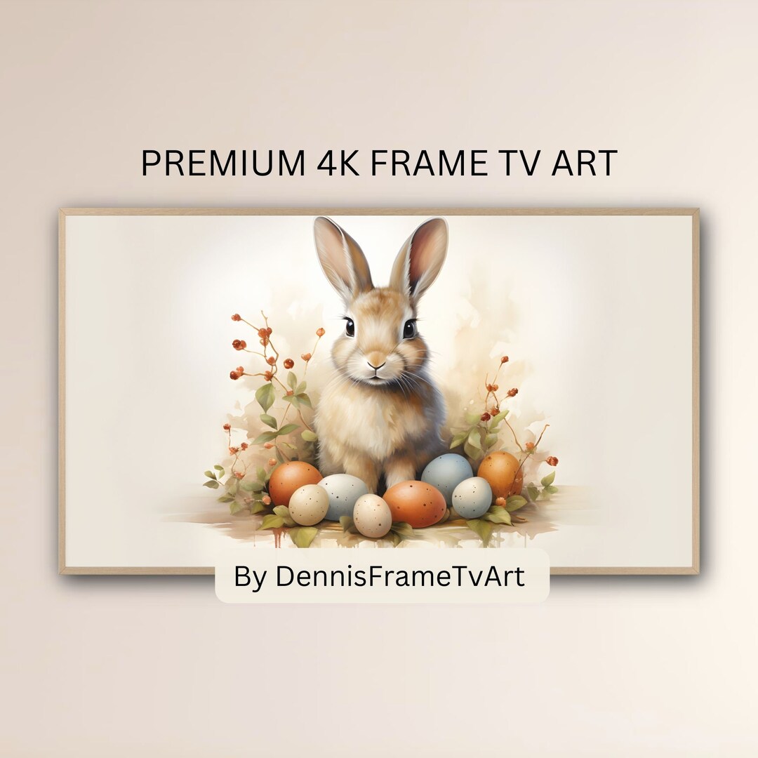 Spring Frame TV Easter Bunny Artwork Instant Download, Cute Easter ...