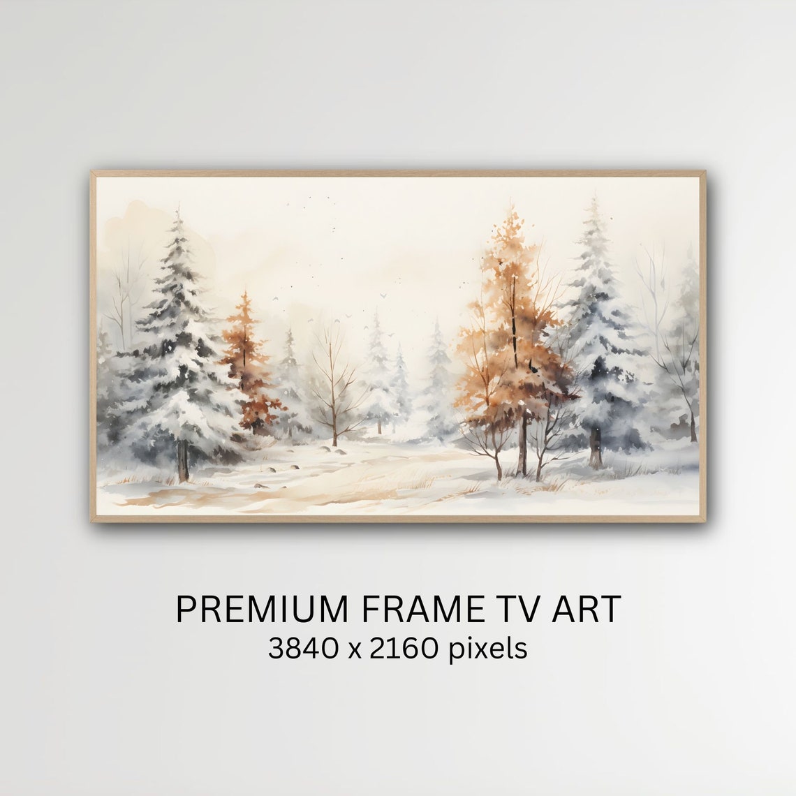 Winter Evergreen Forest Frame TV Art for Nature Lover Instant Download ...