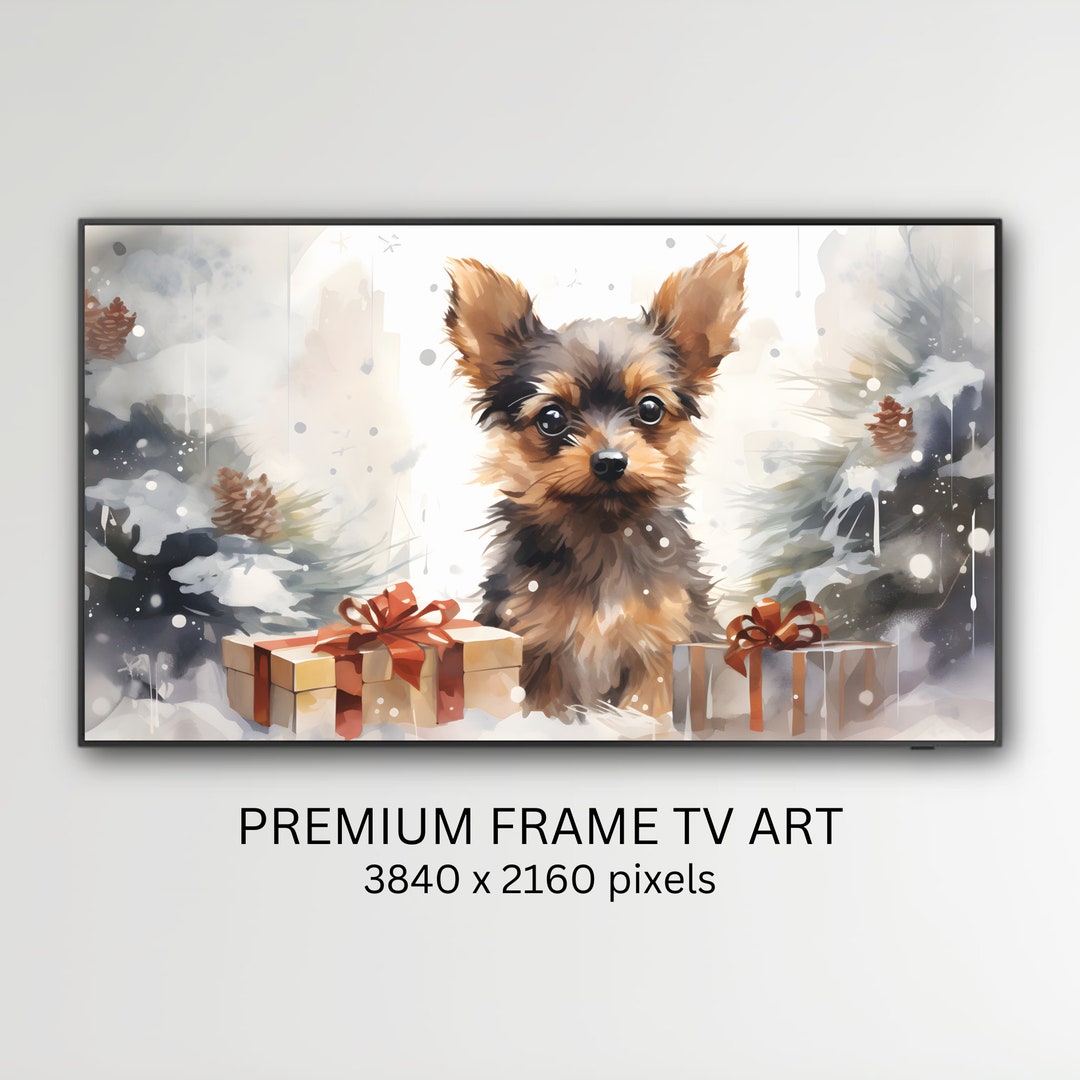 Yorkshire Terrier Frame TV Art Instant Download, Cute Yorkie Puppy ...