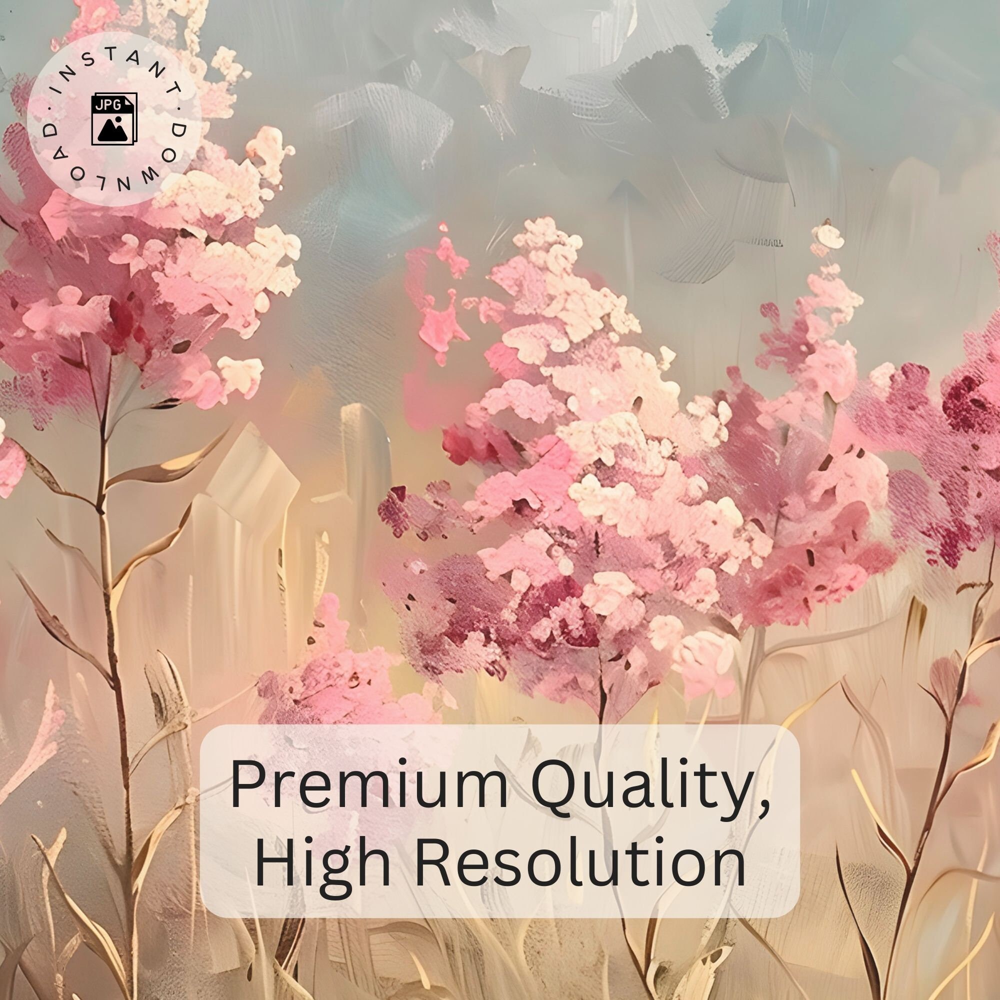Light Pink Flowers Frame TV Art Set, Summer Cottagecore Farmhouse Decor ...
