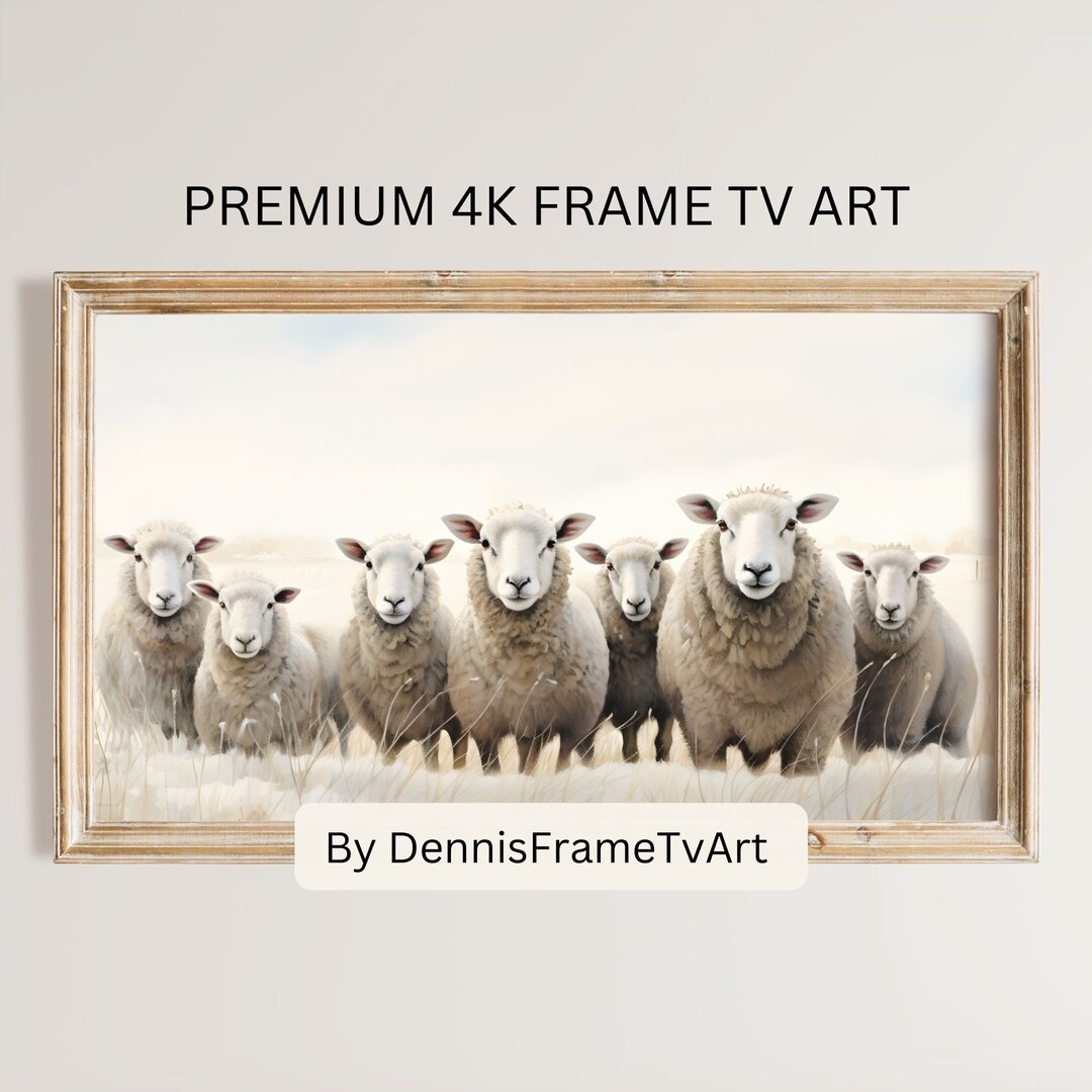 Flock of Sheep Artwork Frame TV Picture, Nature Inspired Farmhouse ...