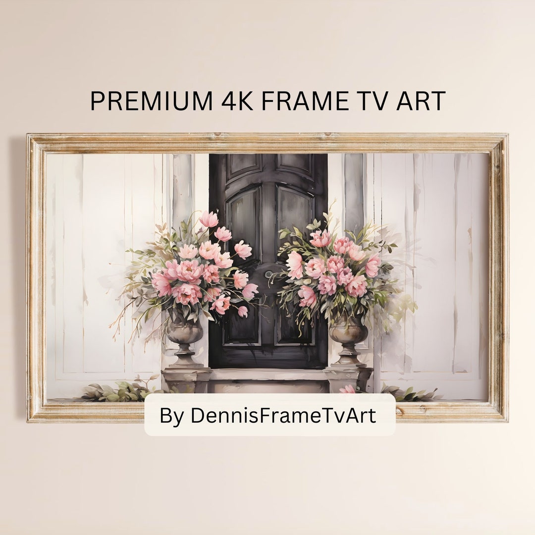 Farmhouse Front Door Decorated for Spring Season Artwork, Samsung Frame ...