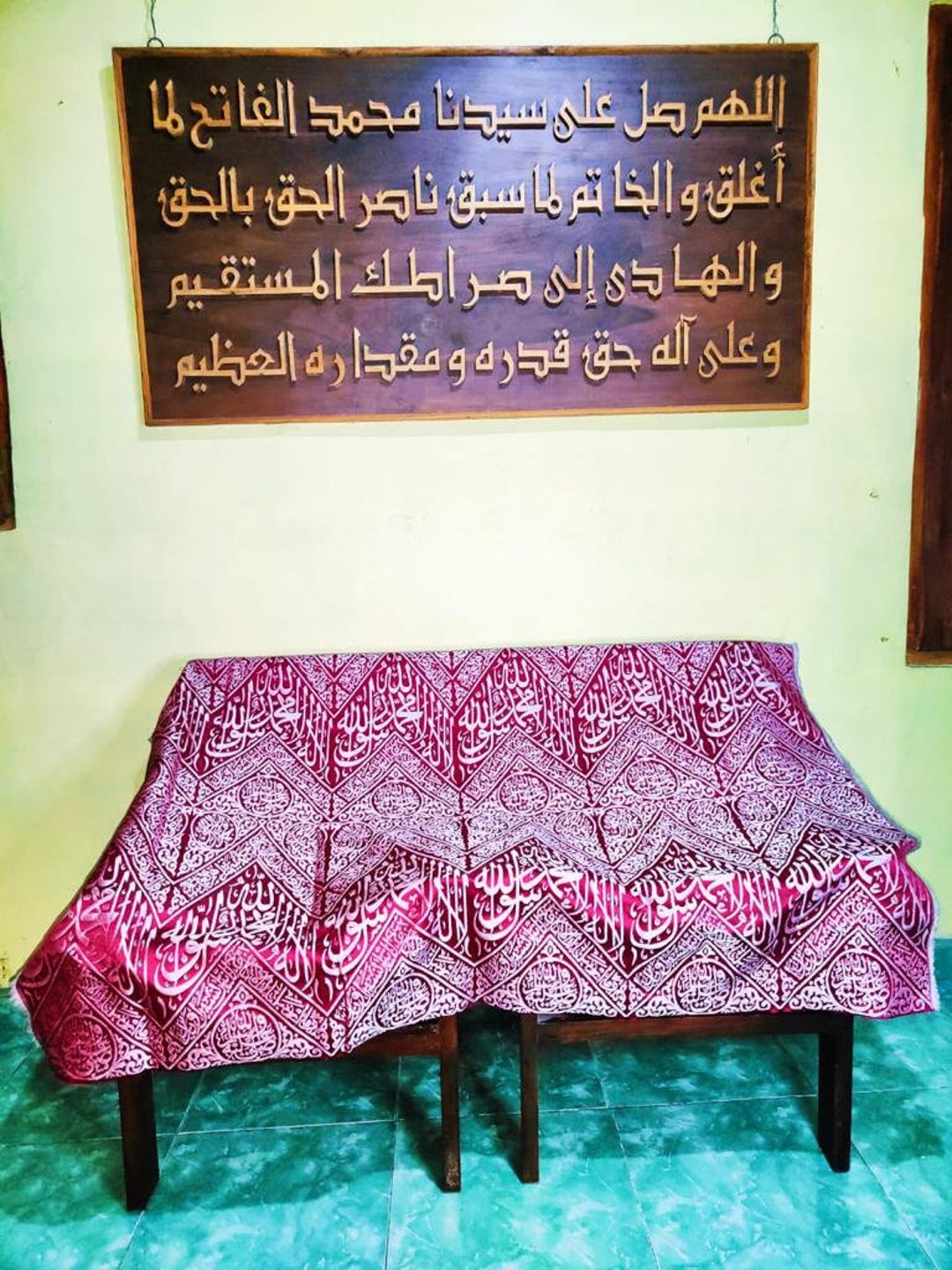 Certified Red Inside Kiswa Kaaba Piece for Home Decor | Kaaba Wall Art ...