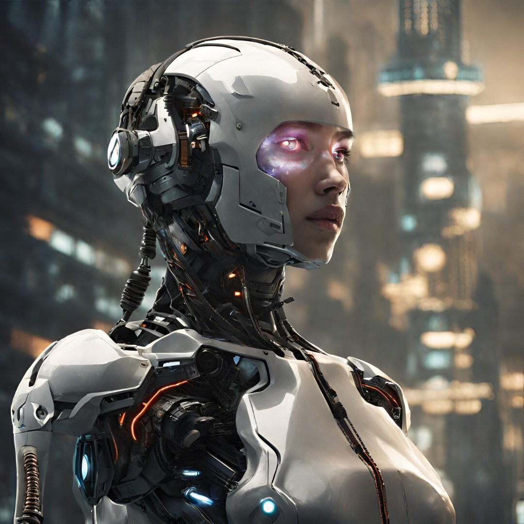 Futuristic Cyborg Wallpaper - Etsy