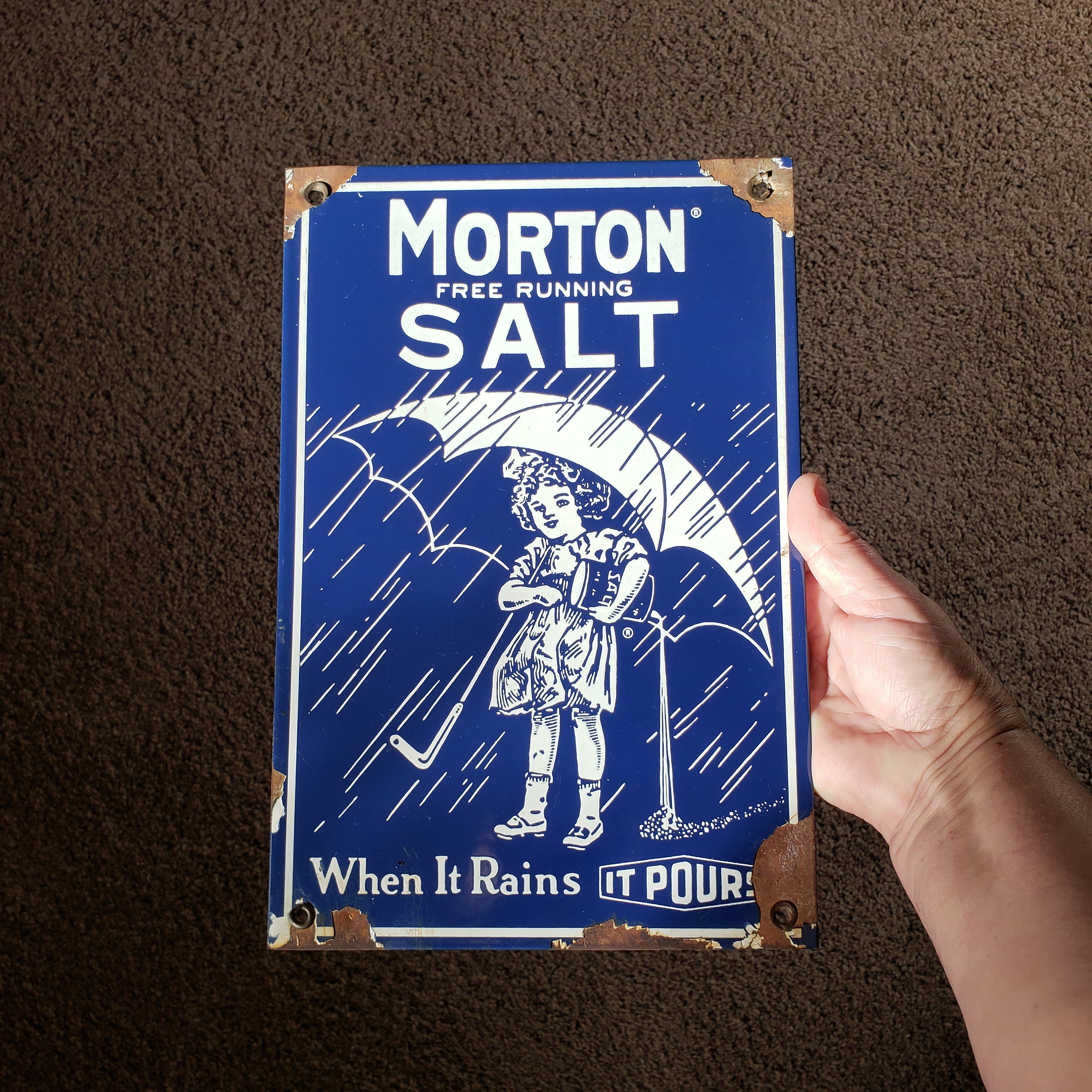 Vintage Porcelain Signs Morton Salt Sign Antique Signs Ranch House ...