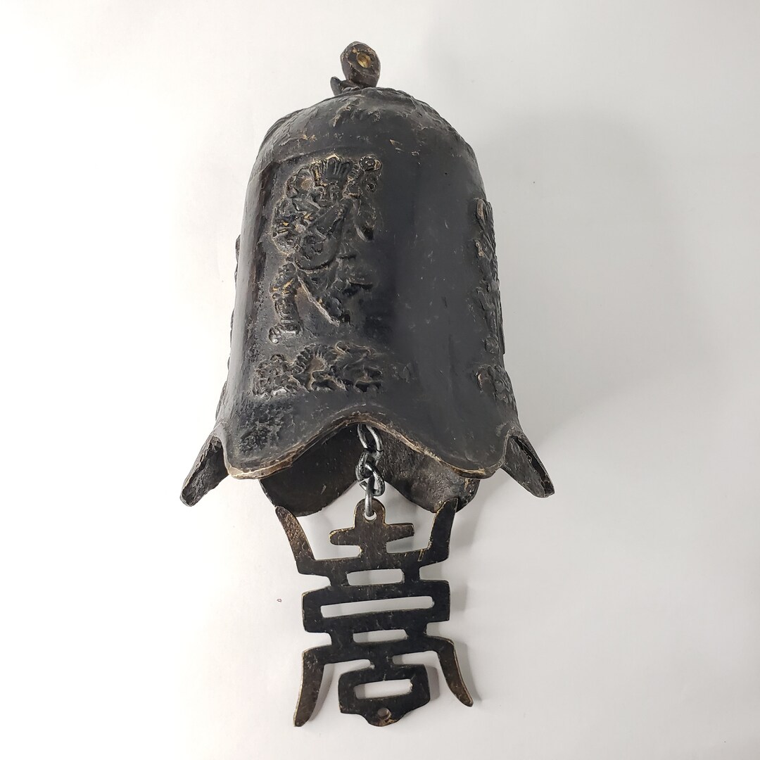 Large Bronze Bell Chinese Shou Bell Chinese Symbols for Longevity ...