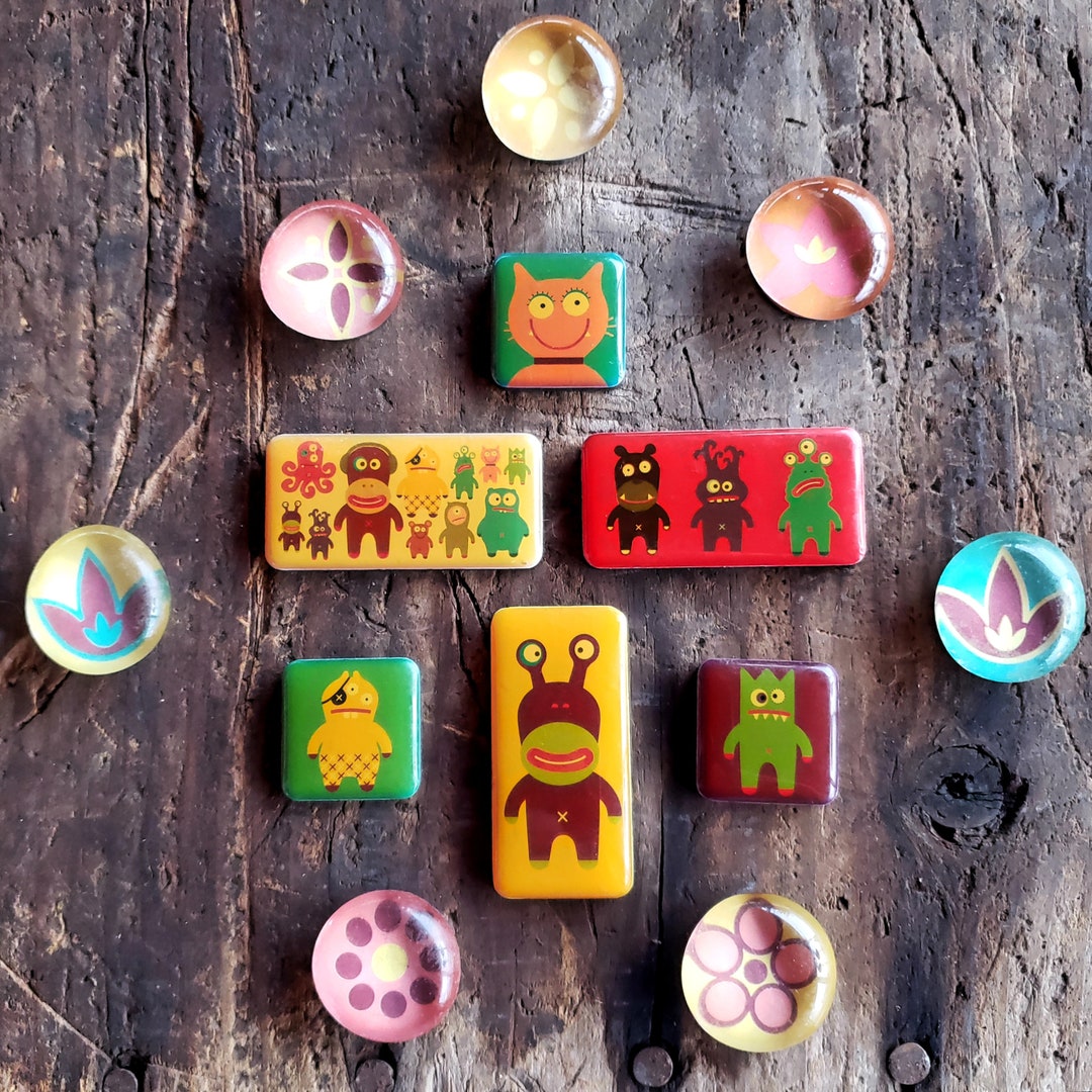 Colorful Refrigerator Magnets Monster Face Magnets Thick Flower Magnets ...