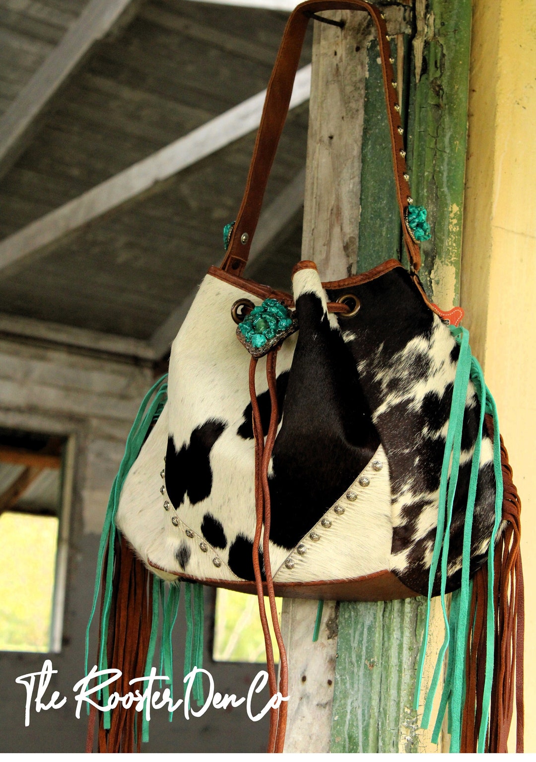 Leather Cowhide Bag, Cowgirl Western Fringe Purse, Southern Country ...