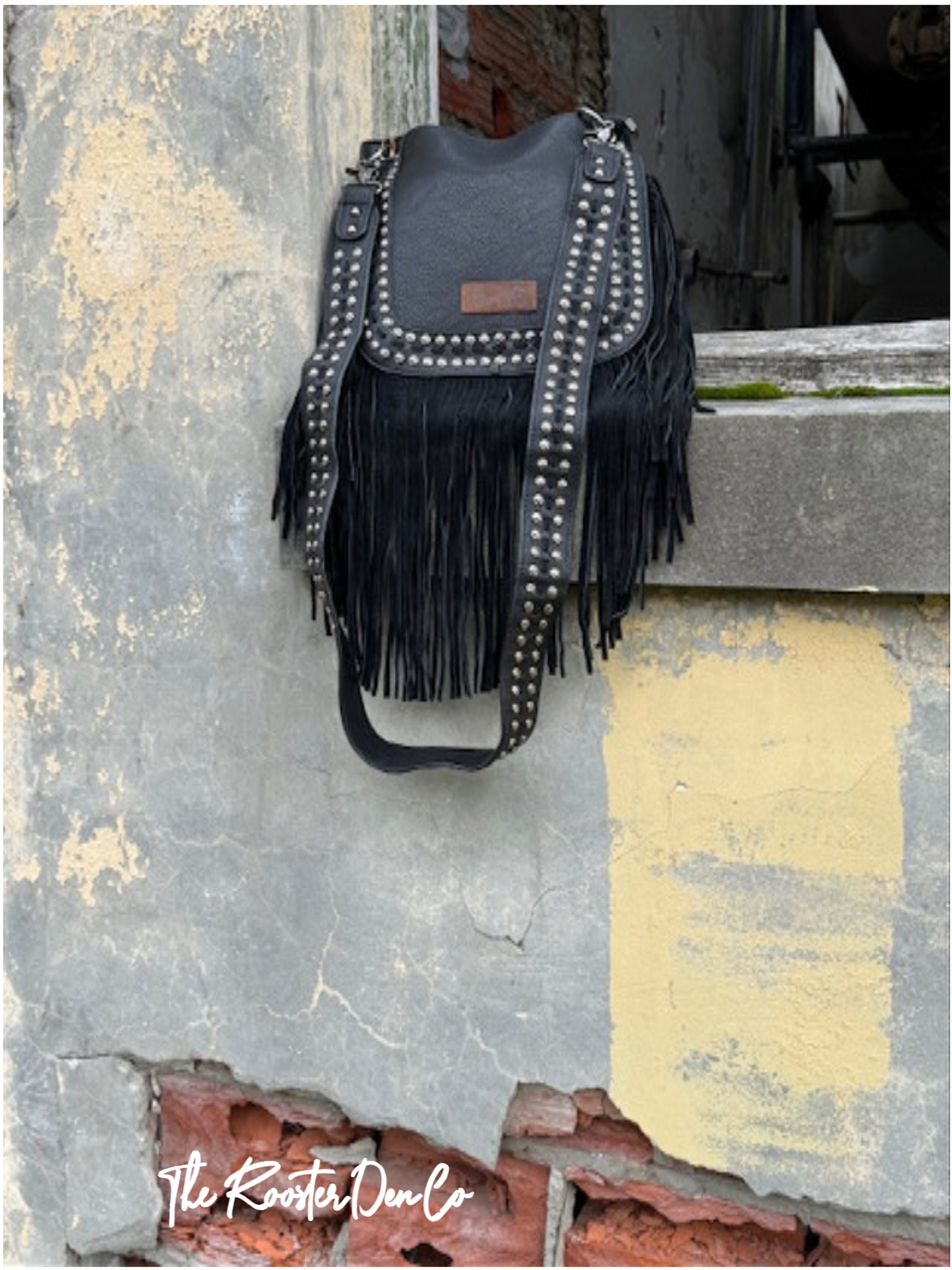 Wrangler Fringe Crossbody Bag, Western Cowgirl Purse, Black Rivet Bag ...