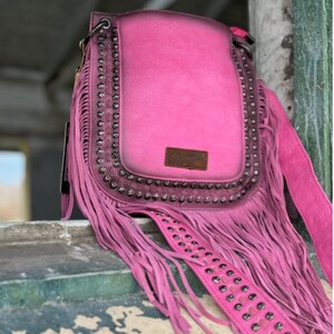 Wrangler Fringe Bag, Western Cowgirl Purse, Pink Vintage Rodeo Bag ...