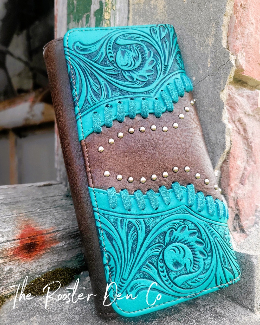 Western Tooled Brown and Black Wallet, Trendy Cowgirl Southwestern ...