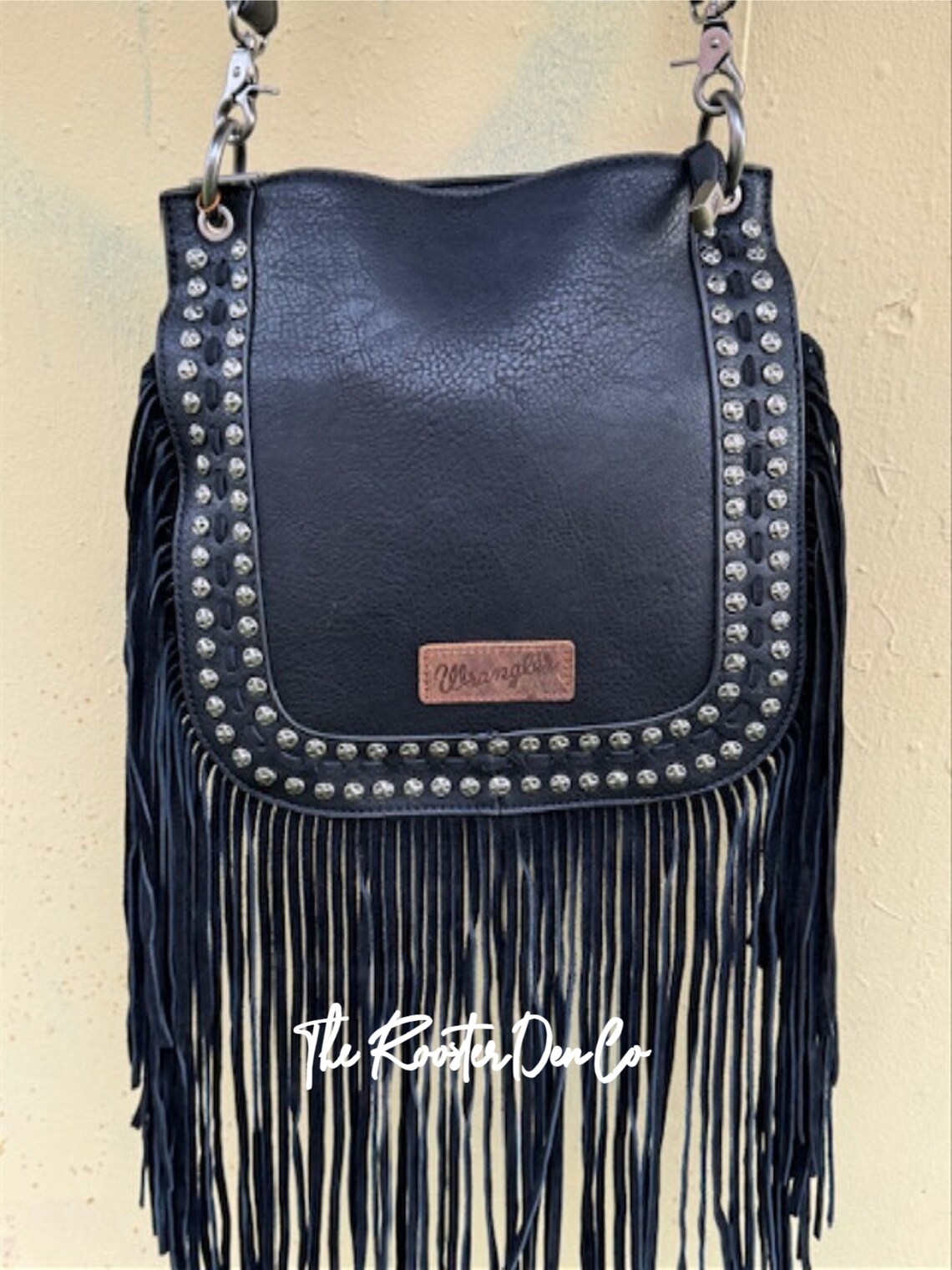 Wrangler Fringe Crossbody Bag, Western Cowgirl Purse, Black Rivet Bag ...